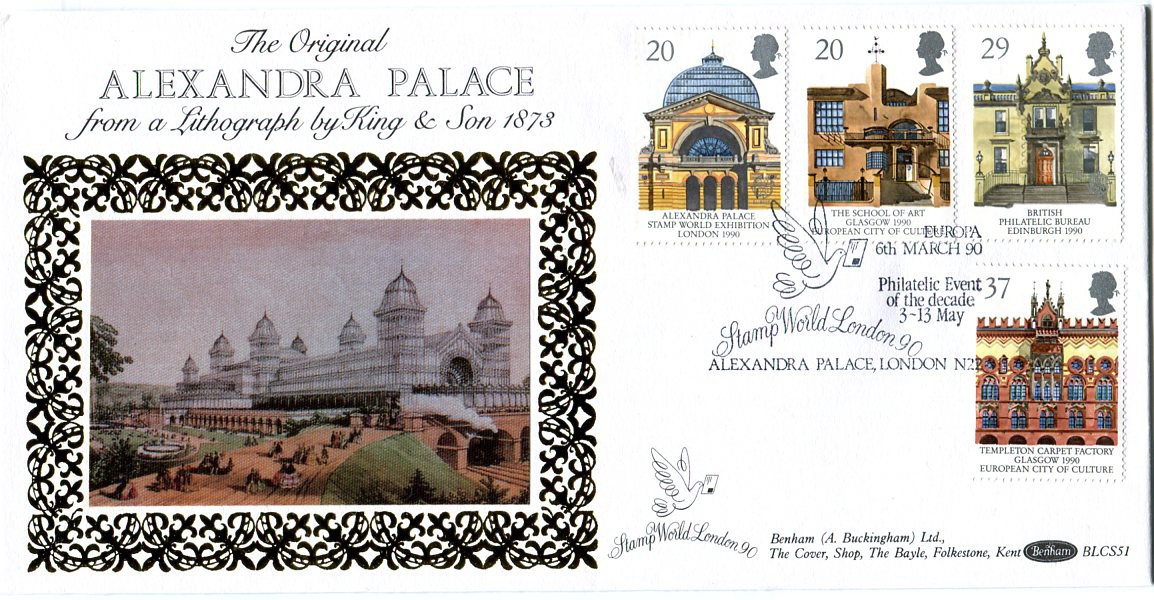 1990 Europa Benham Silk f.d.c. BLCS51 Stamp World Alexandra Palace N22 ...