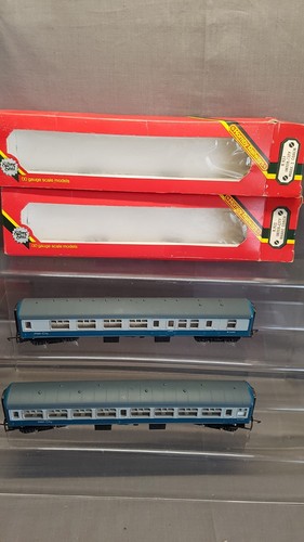 2X HORNBY R921/2 BR BLUE/GREY INTERCITY MK2 COACHES BOTH EXCELLENT ...