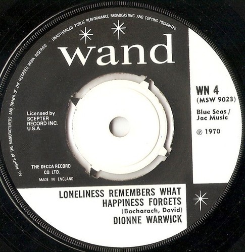 7" DIONNE WARWICK Loneliness Remembers WN4 Wand UK | eBay