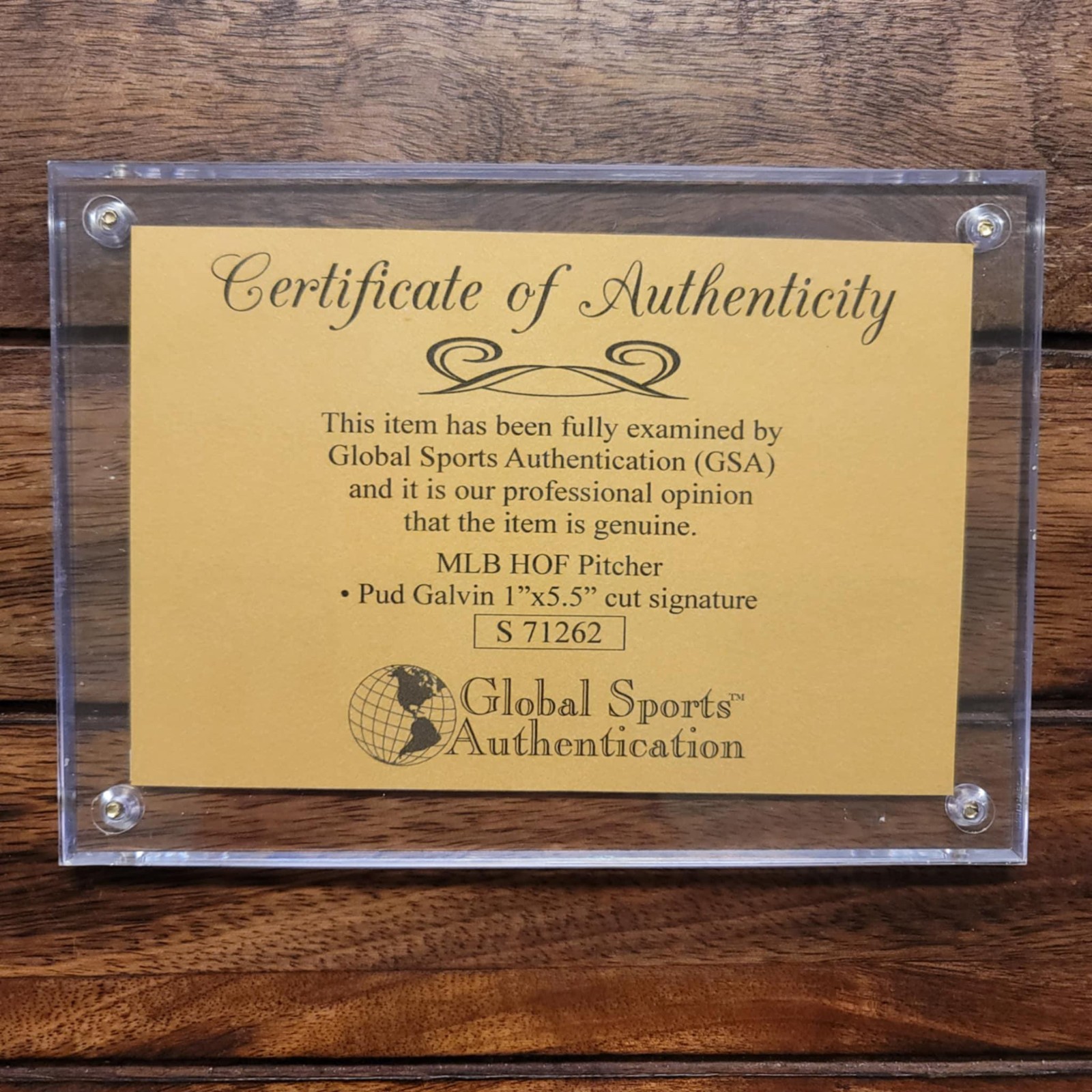 Pud Galvin Baseball Hall of Fame Autograph Display - COA & A.I ...