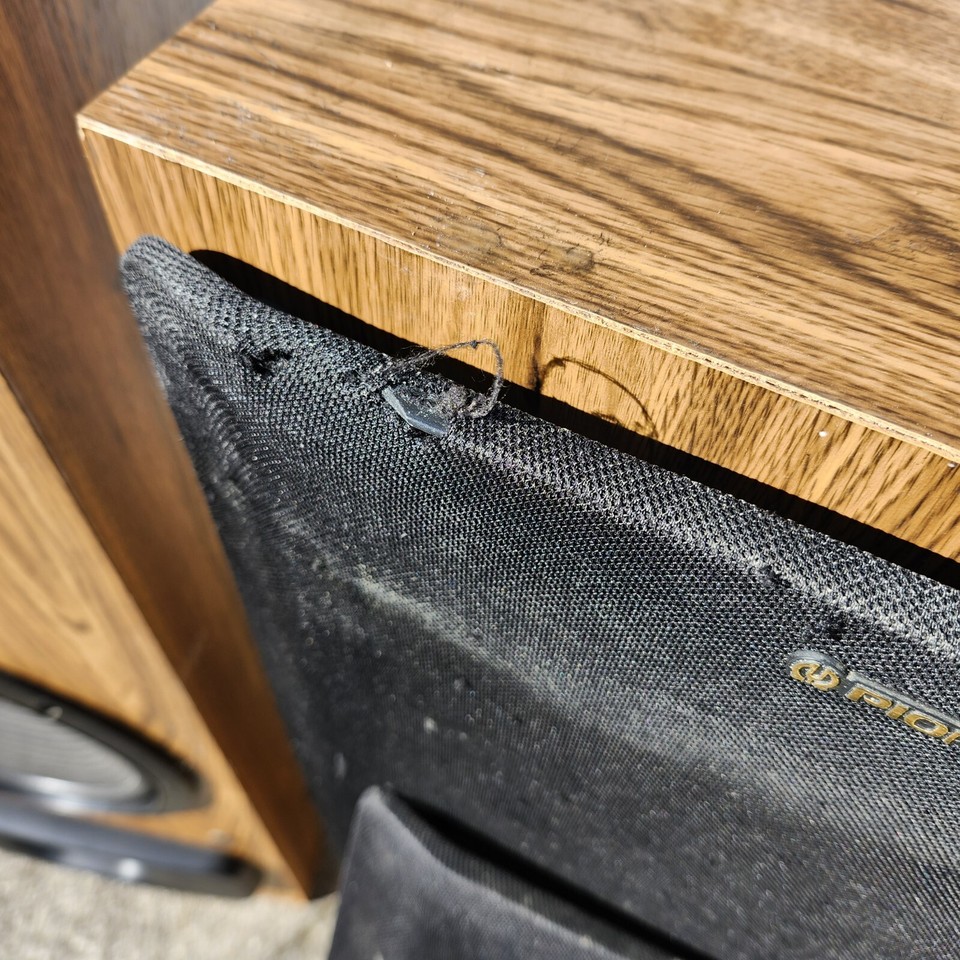 2x Pioneer CS-N575 3 Way Speakers Wood Grain Vintage 150W Grill Covers ...