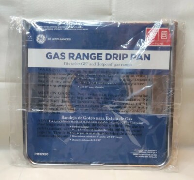 Genuine GE Chrome Gas Drip Pan 9"x9. 25" Outer, 3 9/16" Inner Diameter ...