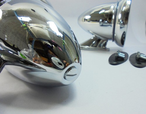 Classic Car Talbot Chrome Bullet Side Mirrors Fender Door Mount Pair ...