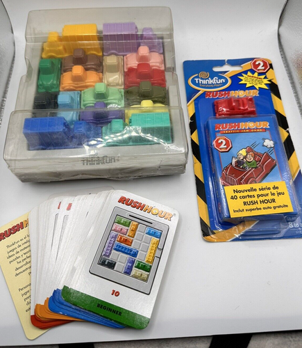 Thinkfun RUSH HOUR traffic jam Game (USED) + New "Card 2 SET" with Car ...
