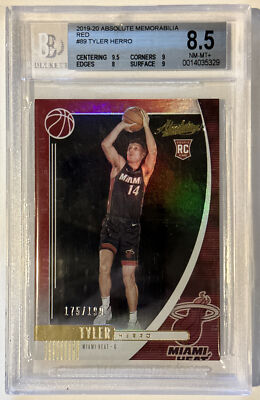 2019-20 Absolute Memorabilia Red 175/199 Tyler hero BGS 8.5 Miami Heat ...
