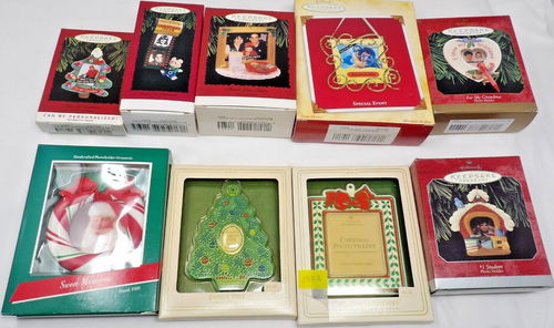 9 New In Box Vintage Retro Hallmark Photo Holder Christmas Ornaments | eBay