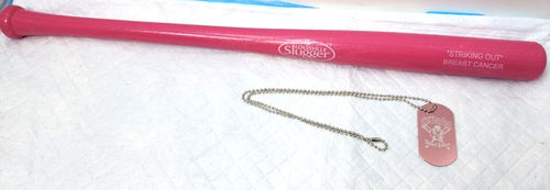 Striking out Breast Cancer Louisville Slugger Mini 18" Pink Wood ...