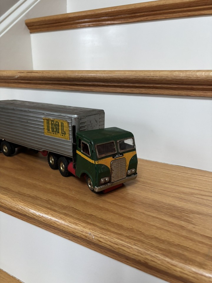 Vintage Tin IML Friction Tractor Trailer Semi Toy Truck | eBay