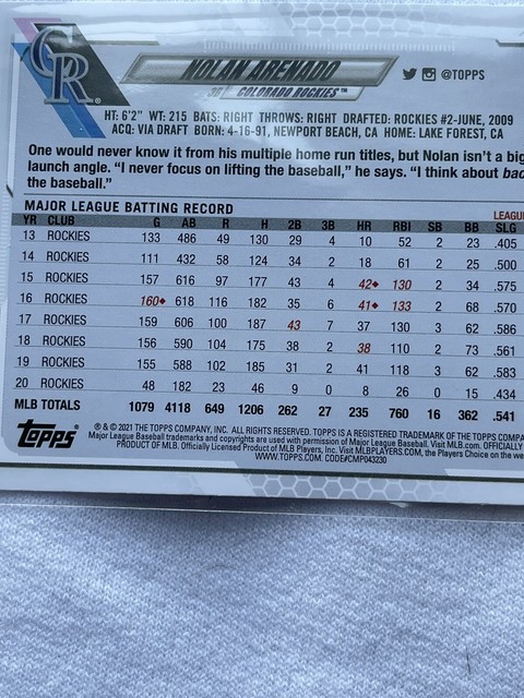 2021 Topps - Horizontal, Fielding #24 Nolan Arenado for sale online | eBay