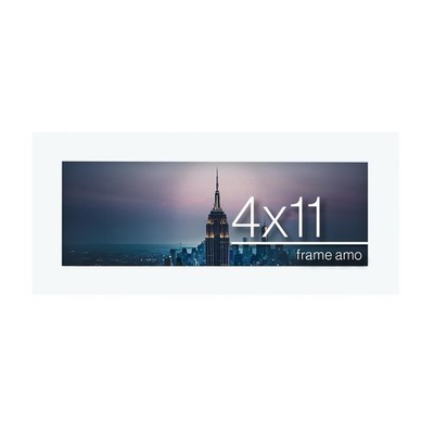 4x11 White Modern Picture Frame, 1 inch Border, Acrylic Front, for Wall ...