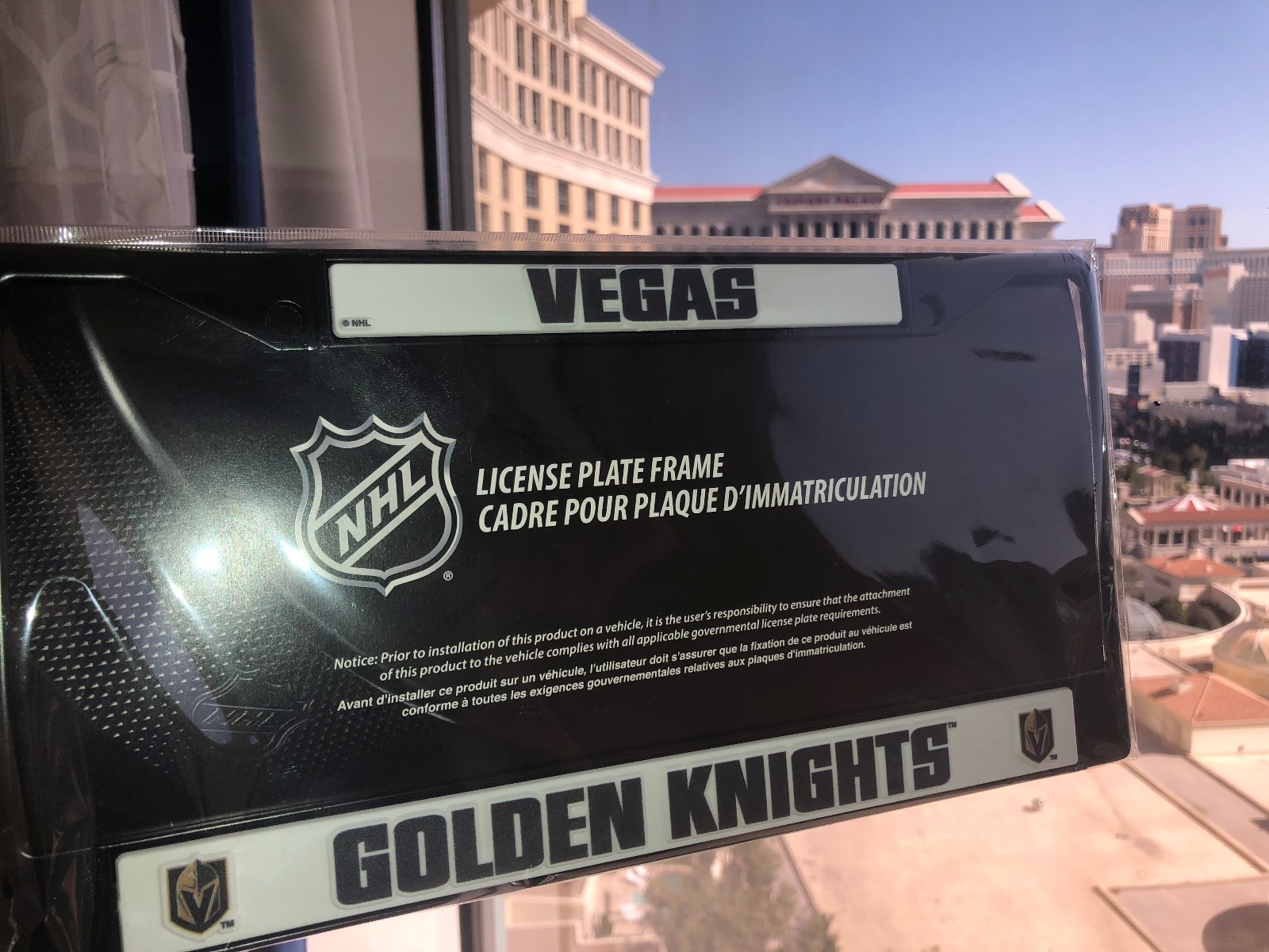 1 Vegas Golden Knights - Black Metal License Plate Frame - Nice Raised ...