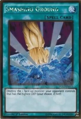 Yugioh - Smashing Ground - 1st Edition Gold Rare NM - Free Holographic ...