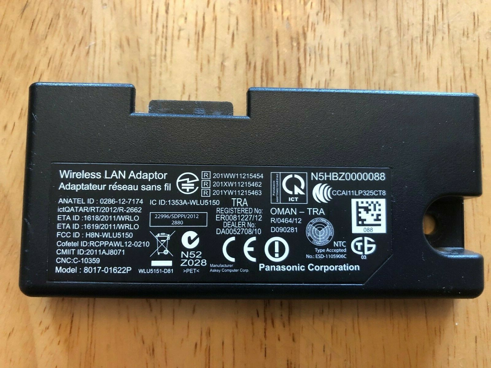 Panasonic N5HBZ0000088 (8017-01622p) Wireless LAN Adaptor | eBay