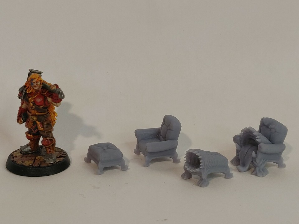 DnD Miniature chair and foot stool Mimic Tabeltop Mini Figure | eBay