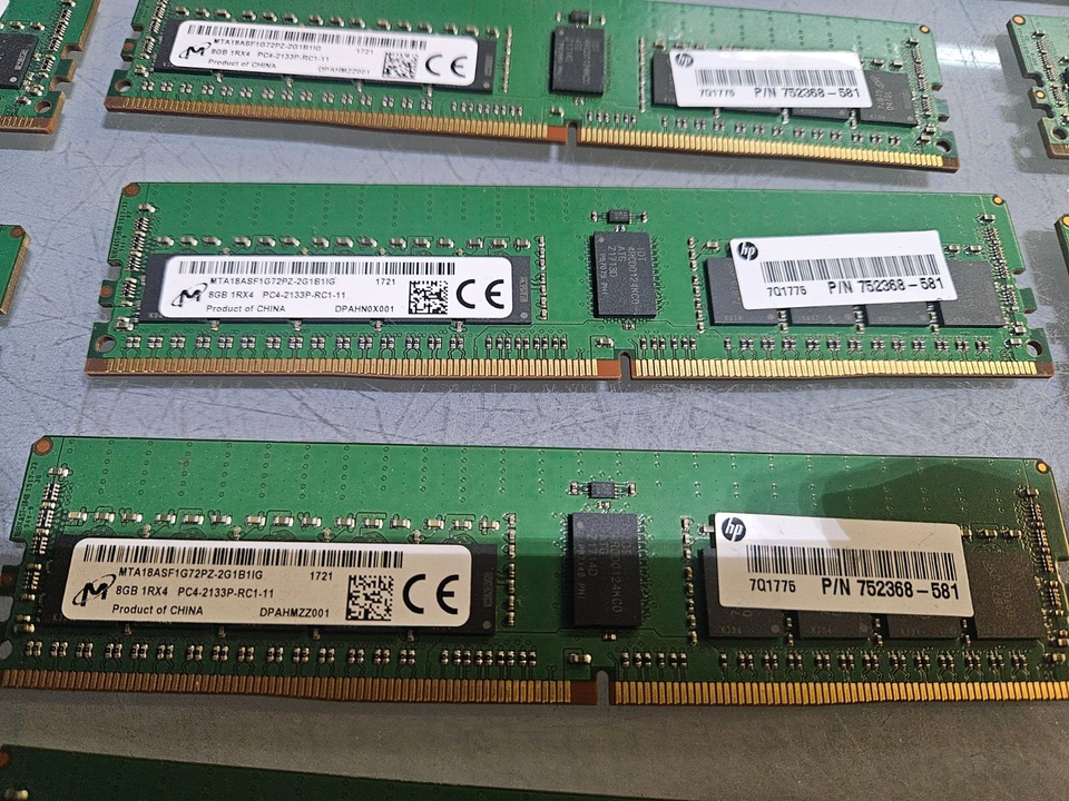 LOT 52X HP Micron 752368-581 8GB 1Rx4 PC4-2133P ECC Server Memory ...
