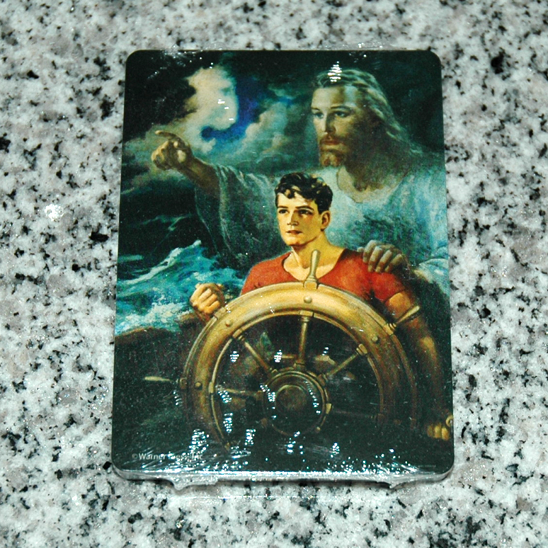 Warner Sallman CHRIST OUR PILOT Jesus in Storm Glossy Pocket Cards ...