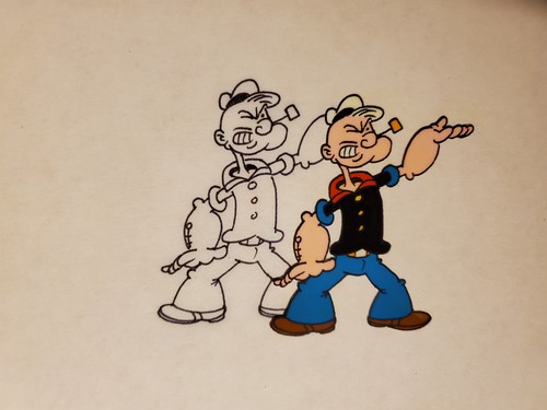 POPEYE HAND PAINTED CEL AND DRAWING PRODUCTION CELL | eBay