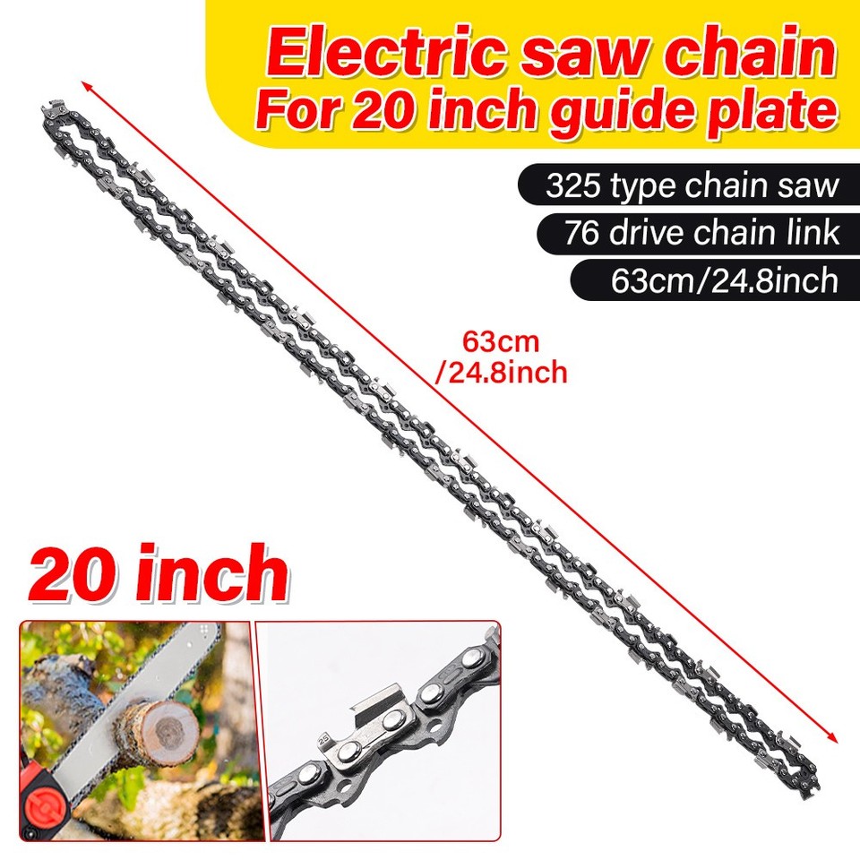 3PCS 20" inch Chainsaw Chain Blades 76DL Full-Chisel 0.325" Pitch .058 ...
