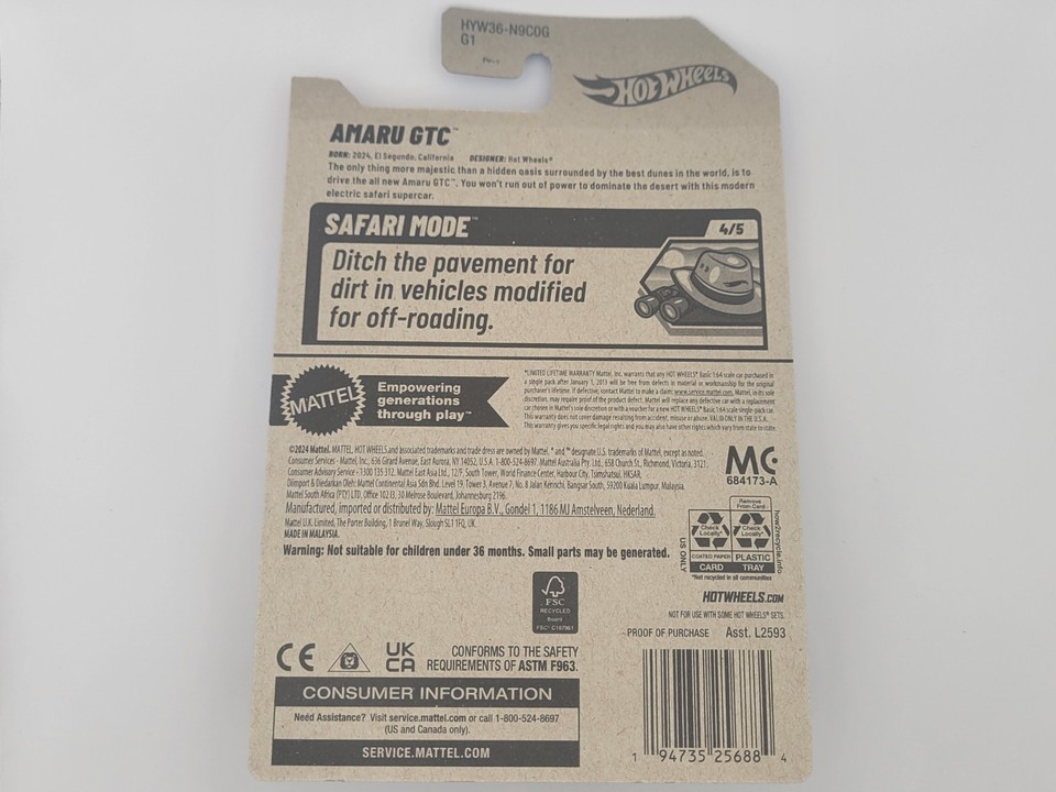 2025 Hot Wheels NEW Black/Orange Amaru GTC Safari Mode | eBay