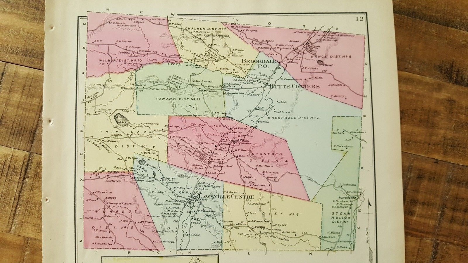 ANTIQUE Colored Map of LIBERTY - PENNSYLVANIA / A. Pomeroy & Co. 1872 ...