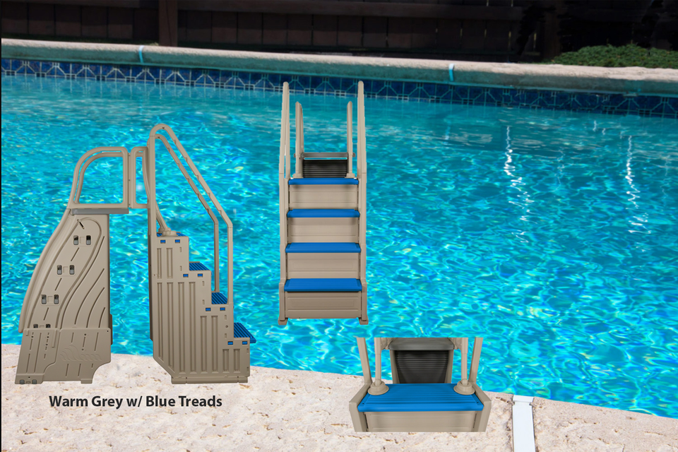 Confer Above Ground Swimming Pool Entry System with In-Pool Step ...