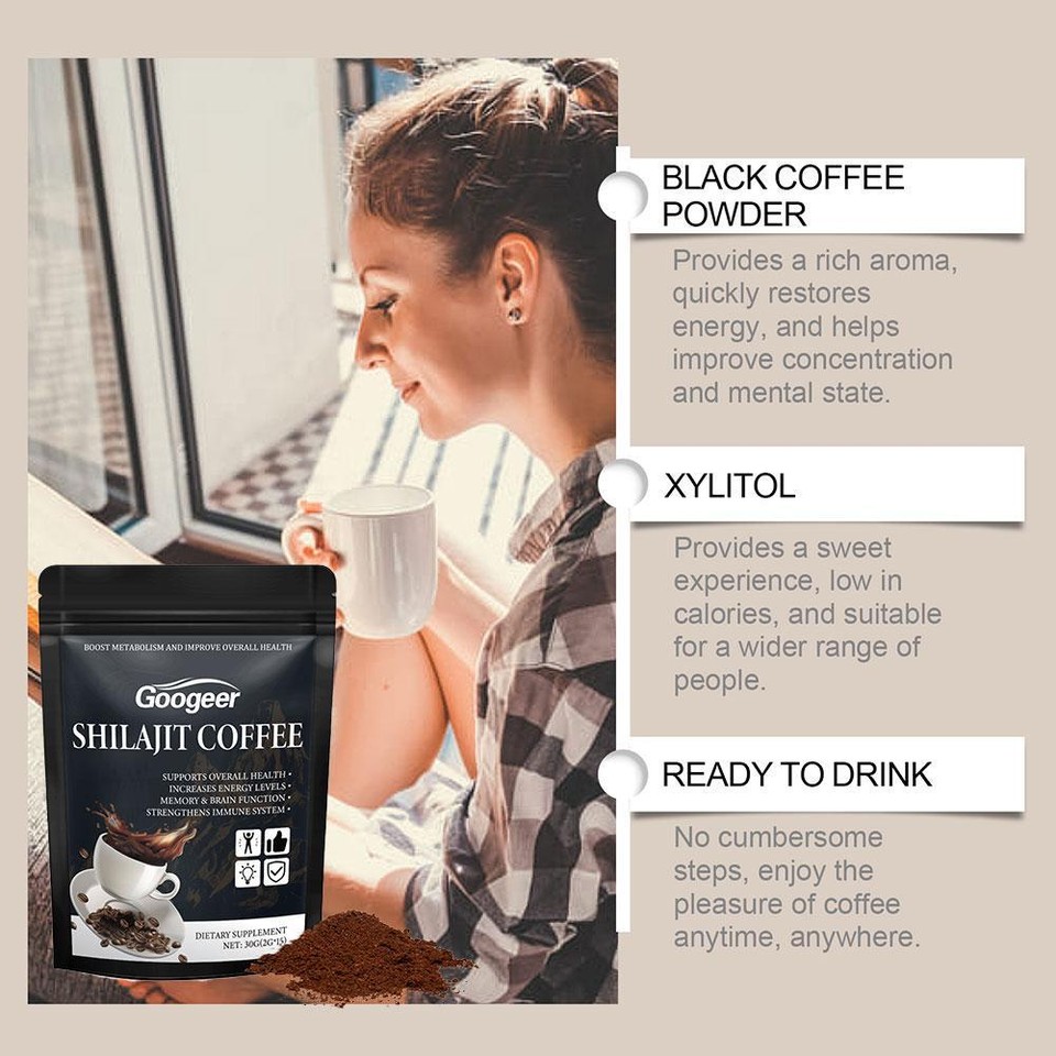 Googeer Shilajit Coffee Himalayan Shilajit With Mushroom,Improve Memory ...