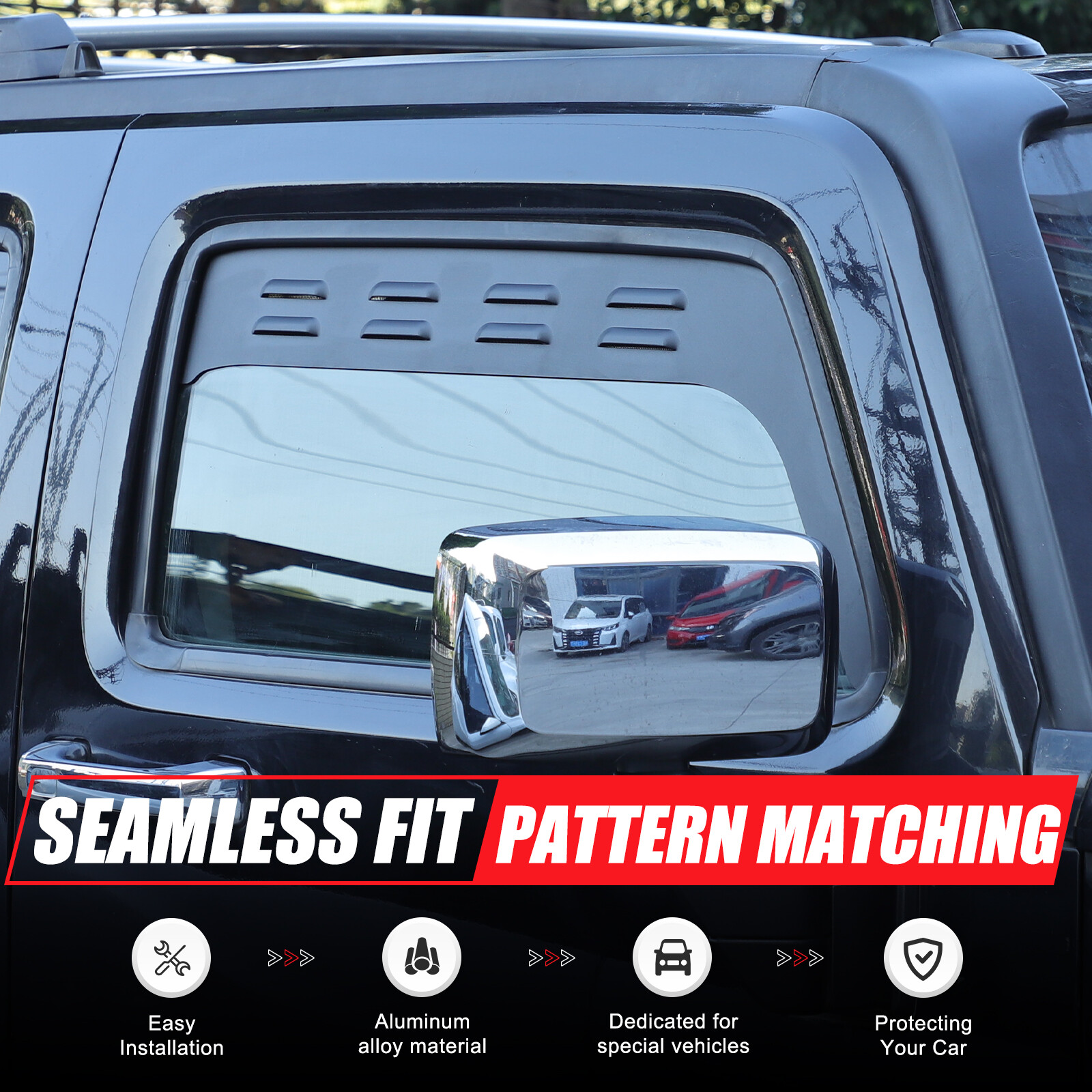 Alloy Front Door Window Louver Air Vent Panel Trim Cover For Hummer H3 ...