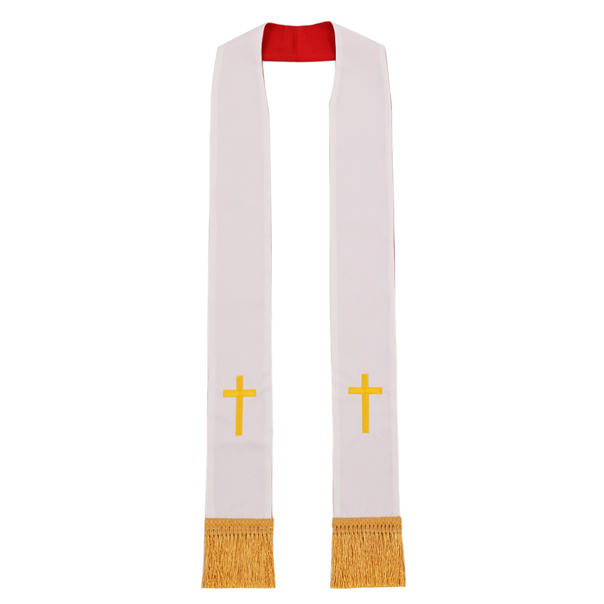 Christian Cross Embrodiery Reversible Priest Stole Red & Beige Clergy ...