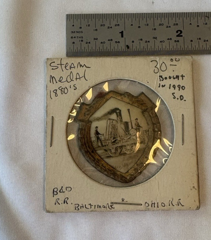 B&O Railroad 1880's Steam Medal Baltimore & Ohio RR Steam Engine - Very ...