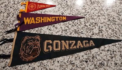 Vintage Lot Of 3 College Pennants University Felt Banner Flags | eBay