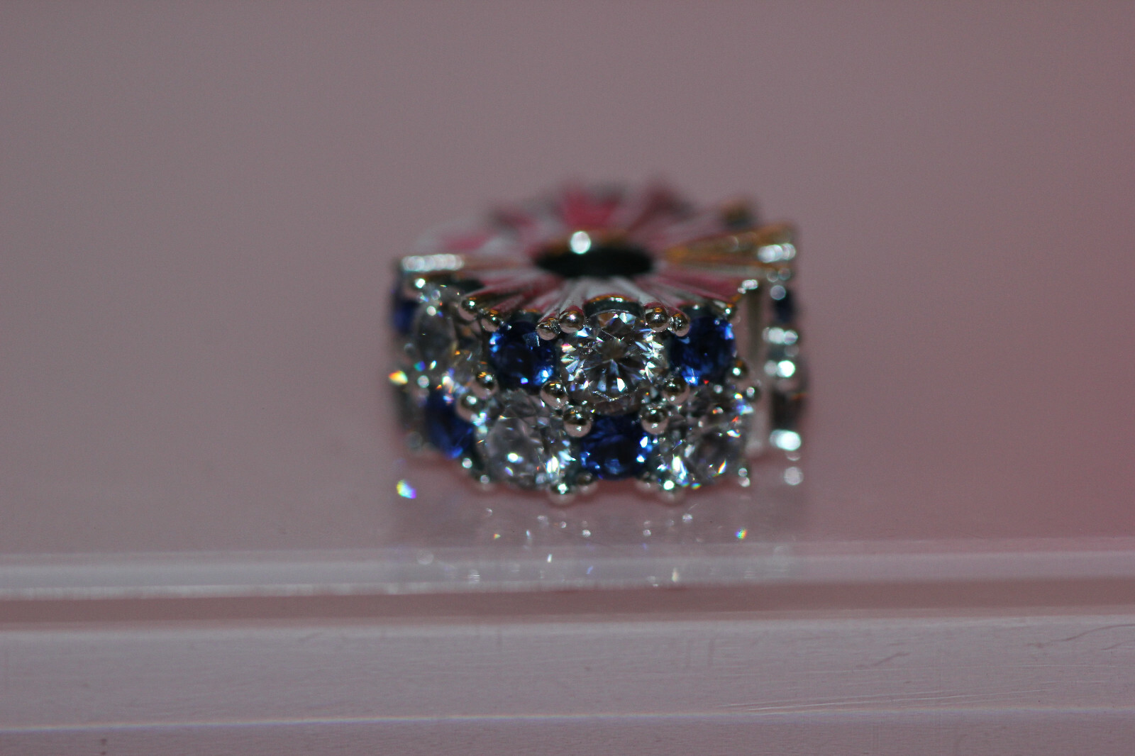 Authentic PANDORA Clear &blue Sparkling Clip 799171c01 Sterling Silver ...