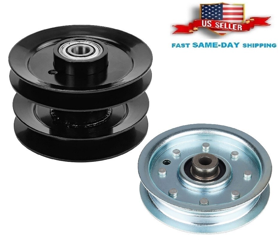 2 Deck 42" Double Flat Idler Pulley Kit for Troy-Bilt LTX1842 LT-1842 ...