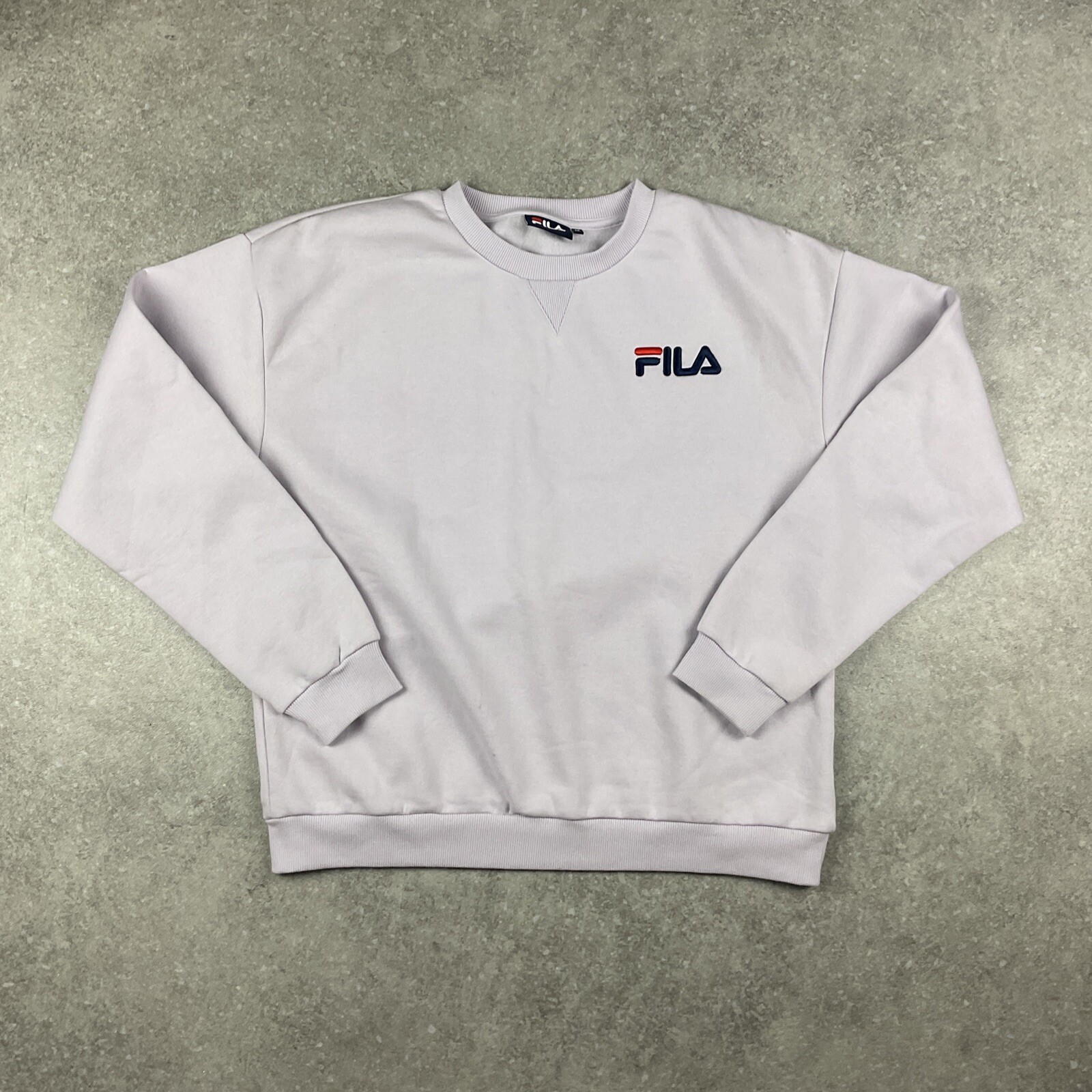 Fila Lilac Light Blue Classic Small Logo Crew Neck Sw… - Gem
