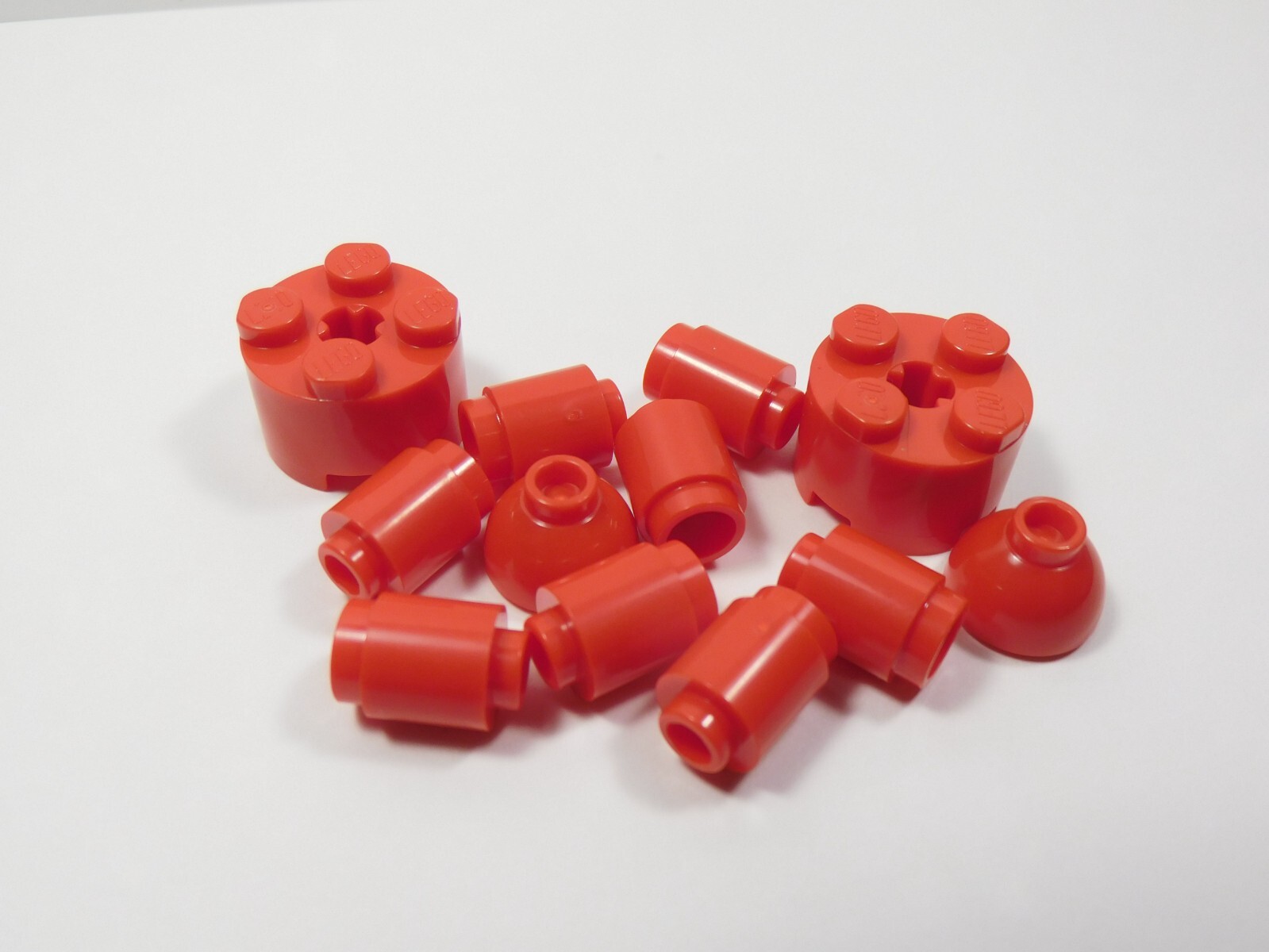 LEGO 12 Red Round Bricks Domes 1x1 2x2 J12 | eBay
