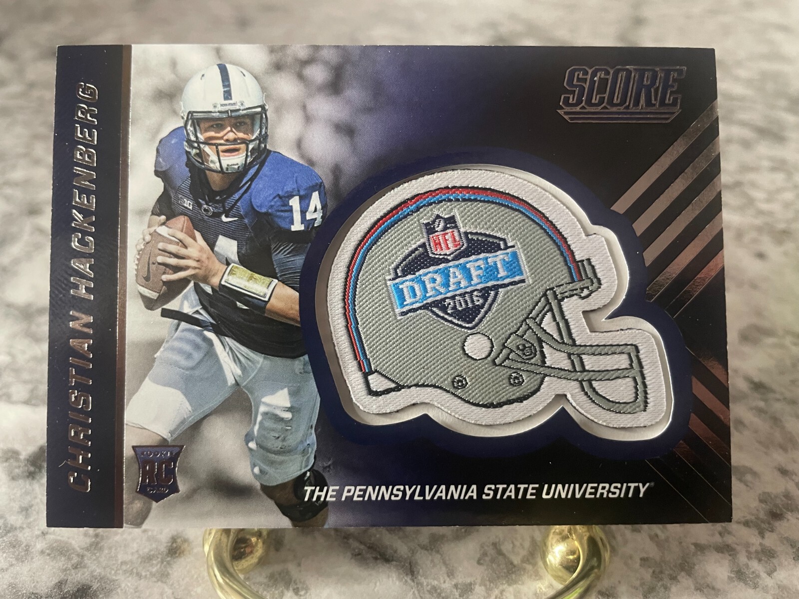 2016 Panini Score CHRISTIAN HACKENBERG NFL Logo Helmet Patch Penn State ...