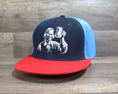 Official Samuel Adams Red Blue Flat Brim Fitted Hat Cap Unisex Adults M ...