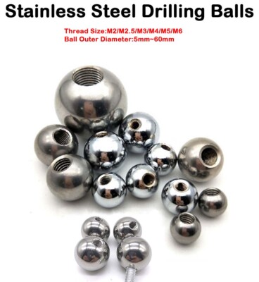Stainless Steel Drilling Balls Female Thread M2 - M8 Half Thread Ball ...
