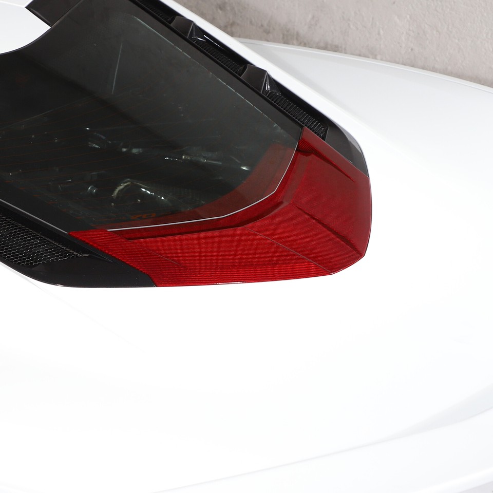 Red Carbon Fiber Rear Window Lower Trim Cover For Corvette C8 Coupe ...