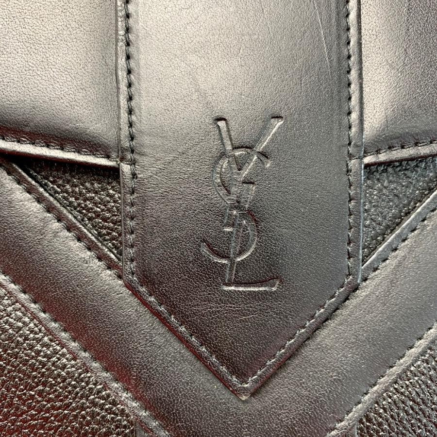 YSL YVES SAINT LAURENT Shoulder Bag Leather Black 02100i | eBay