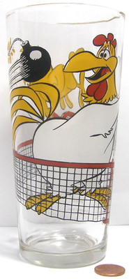 Foghorn Leghorn Playing Tennis Collectible Drinking Glass WB Pepsi 1976 ...
