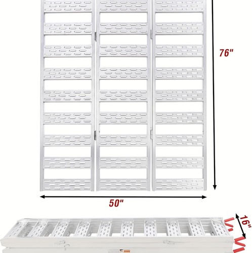 Tri-Fold Aluminum Loading Ramps Ramps for Pickup Trucks ATV Motorcycle ...