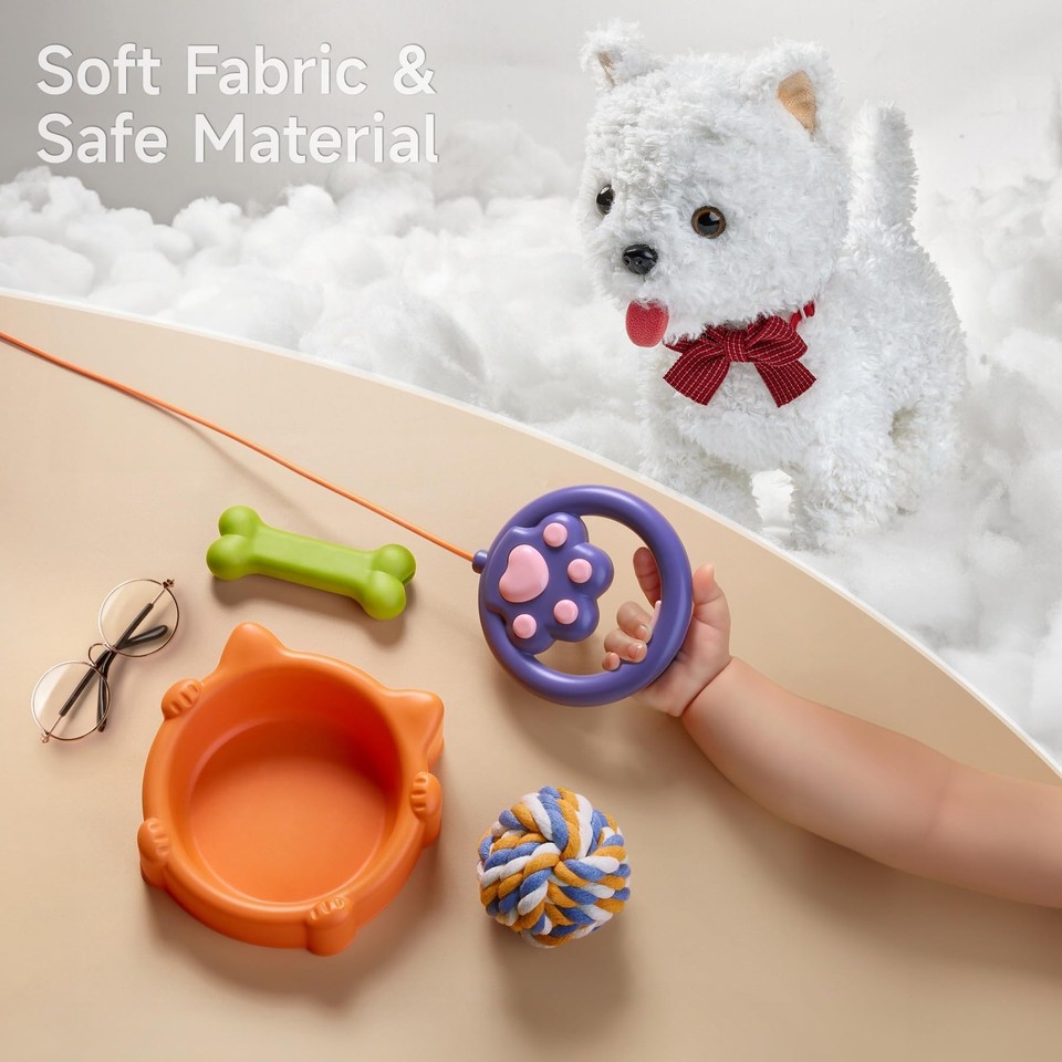 eJog Pup Walking Dog Toy with Leash, Remote Control Interactive Robot ...