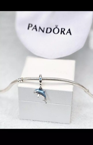 Pandora Shimmering Dolphin Dangle Blue Pandora Charm Silver | eBay