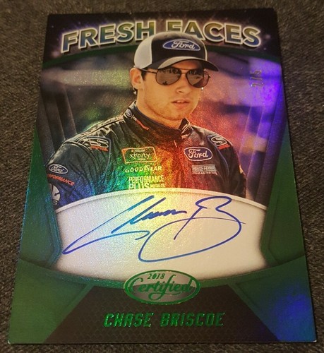 2018 CERTIFIED GREEN FOIL*SSP*CHASE BRISCOE*FRESH FACES*AUTOGRAPH*RC*#2 ...