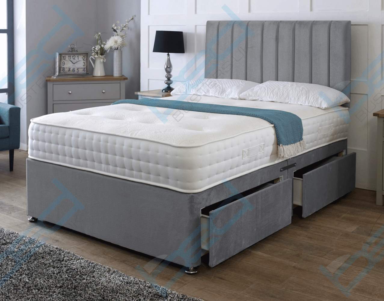 STUNNING MEMORY ORTHO SPRING DIVAN BED SET WITH MATTRESS AND PANEL ...