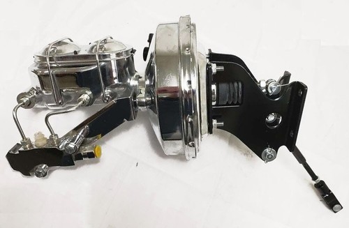 1967-72 Chevy Truck 8" Chrome Power Brake Booster Bail Top Master Disc ...