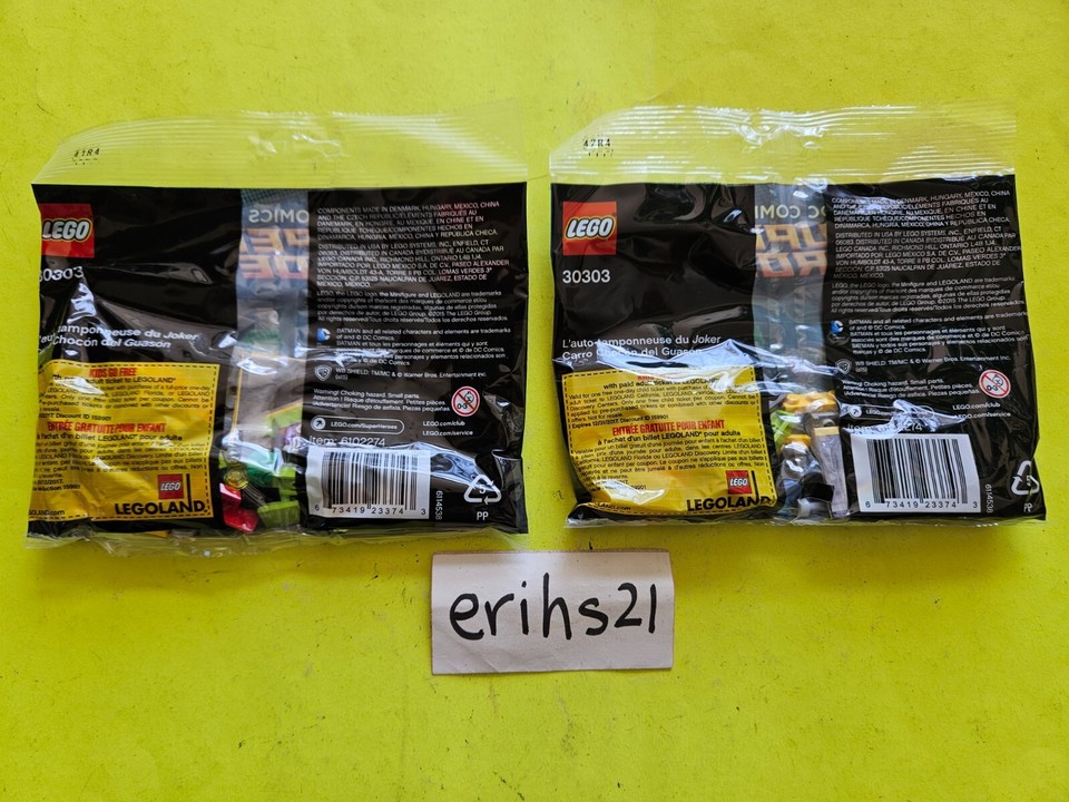 Lot of 2 - LEGO 30303 DC Comics Super Heroes THE JOKER BUMPER CAR ...