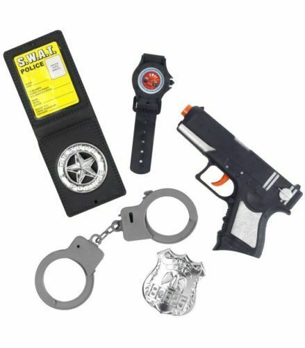 Smiffys Police Set With Gun Handcuff Badge and Watch 1 Multicoloured ...