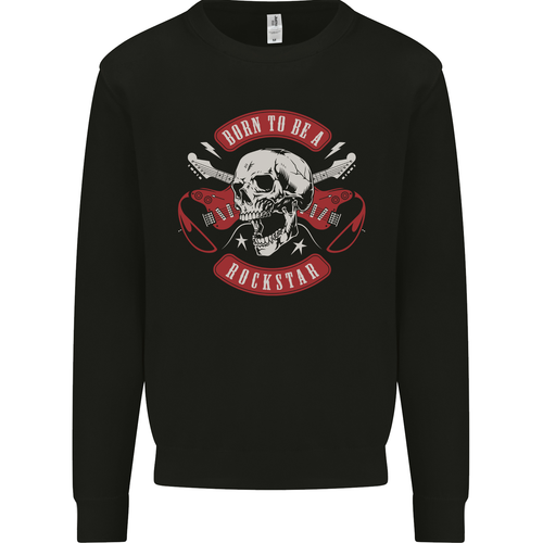Né Pour Être Un Rockstar Sweatshirt Jumper Homme Avec Crâne De Musique ...