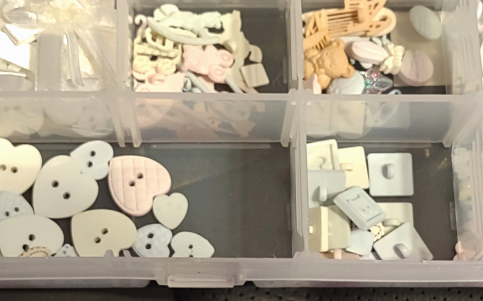 Multiple Piece Sewing Crafting Ribbons, Buttons, Charms & Pendants with ...